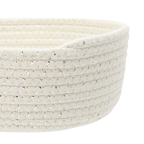 Farmlyn Creek Woven Rope White Storage Baskets, Set of 3 for Organizing (3 Assorted Sizes)