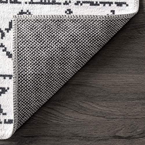 nuLOOM Noa Machine Washable Tribal Moroccan Area Rug, 5' x 8', Ivory