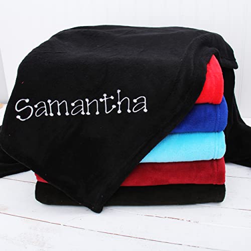 Threadart Personalized Embroidered Super Soft Ultra Plush Fleece Throw Blankets 50"x60" | Fuzzy Soft Cozy Microfiber Free Custom Embroidery Included Perfect for Gifts| Purple