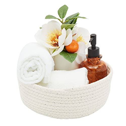 Farmlyn Creek Woven Rope White Storage Baskets, Set of 3 for Organizing (3 Assorted Sizes)