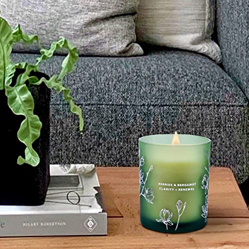 Large Berries Bergamot Candle with Vanilla, Grape & Cherry | Strong Scented Candles for Home, Relaxing Aromatherapy Candle | Natural Soy Candles for Men & Women 10.6 oz, Wood Wicked Candle Clean Burn