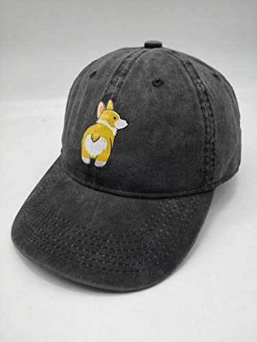 OASCUVER Denim Fabric Adjustable Dog Mom Fashion Baseball Cap (Corgi Butt, One Size)