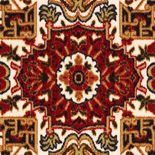 Antep Rugs Alfombras Oriental Traditional 5x7 Non-Skid (Non-Slip) Low Profile Pile Rubber Backing Indoor Area Rugs (Maroon, 5' x 7')