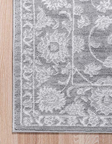 Rugs.com Boston Collection Rug – 3' x 5' Gray Low-Pile Rug Perfect for Living Rooms, Large Dining Rooms, Open Floorplans