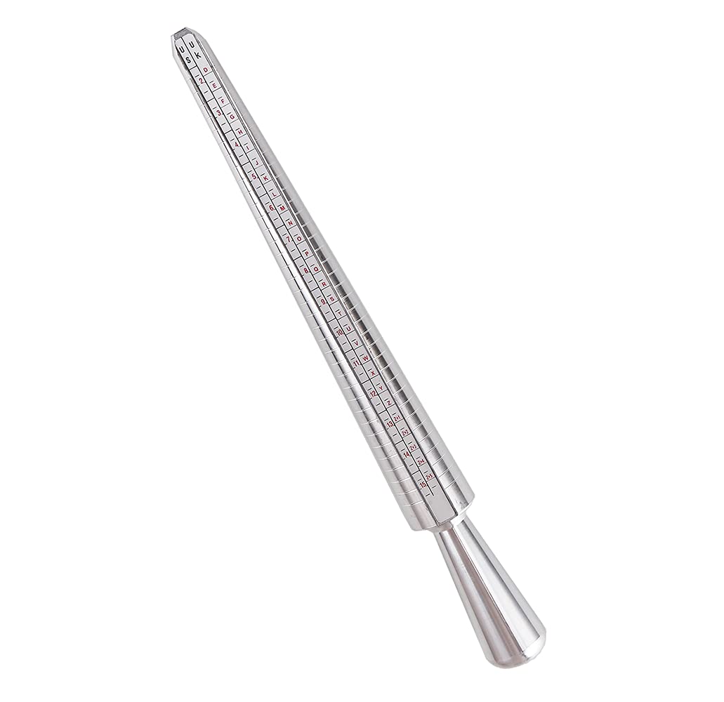 Meowoo Ring Sizer Measuring Tool Set, Ring Gauges with Finger Sizer Mandrel Ring Sizer Tools for Jewelry Sizing Measuring