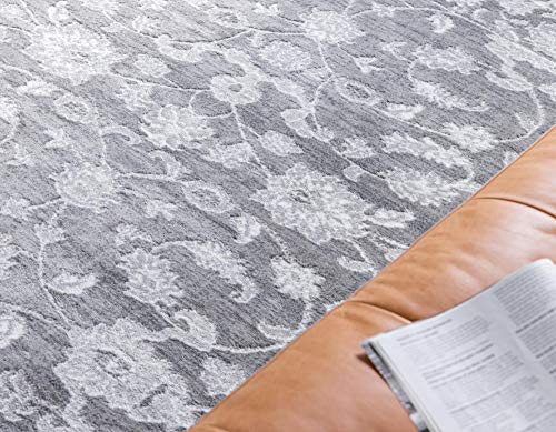 Rugs.com Boston Collection Rug – 3' x 5' Gray Low-Pile Rug Perfect for Living Rooms, Large Dining Rooms, Open Floorplans