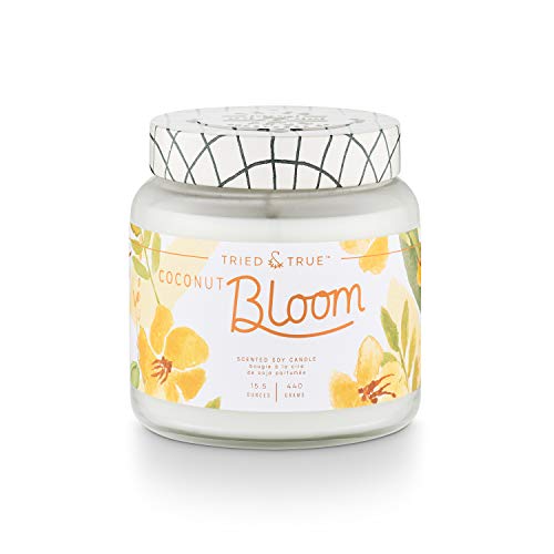 Tried & True Coconut Bloom Large Jar Candle, 15.5 oz, Clear