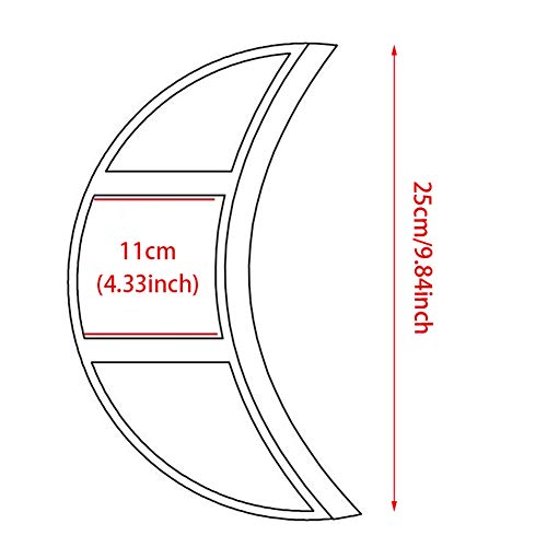 CALIDAKA 2Pcs Moon Shelves Crescent Moon Shelf Wall Mounted Wooden Crystal Moon Floating Shelves Hanging Storage Disaplay Shelf Moon Wall Decor for Living Room Bedroom Bathroom Kitchen
