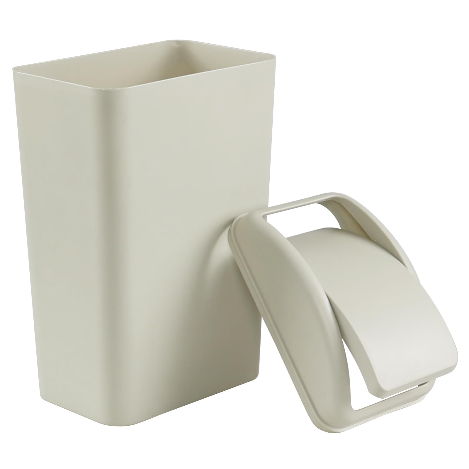 Saedy Small Swing Lid Trash Can, 14 L Slim Garbage Bin