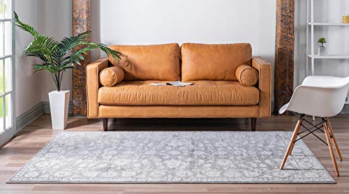 Rugs.com Boston Collection Rug – 3' x 5' Gray Low-Pile Rug Perfect for Living Rooms, Large Dining Rooms, Open Floorplans