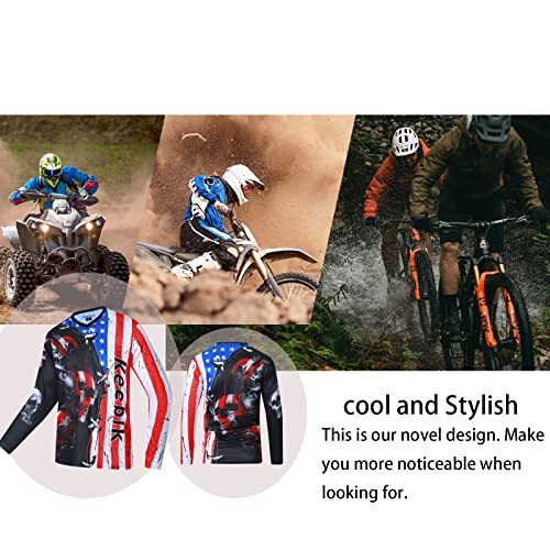 Keebik Men's Cycling Jersey MTB T Shirt Long Sleeve Mexico Mountain Bike Motorcycle Bicycle Racing Clothes