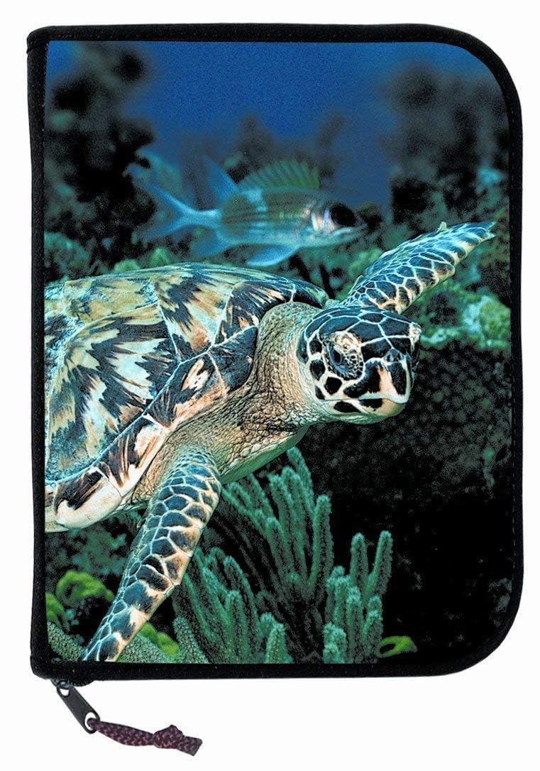 New Scuba Diving 3 Ring Zippered Log Book Binder with FREE Generic Log Insert ($12.95 Value) - Sea Turtle (Amphibious Outfitters)