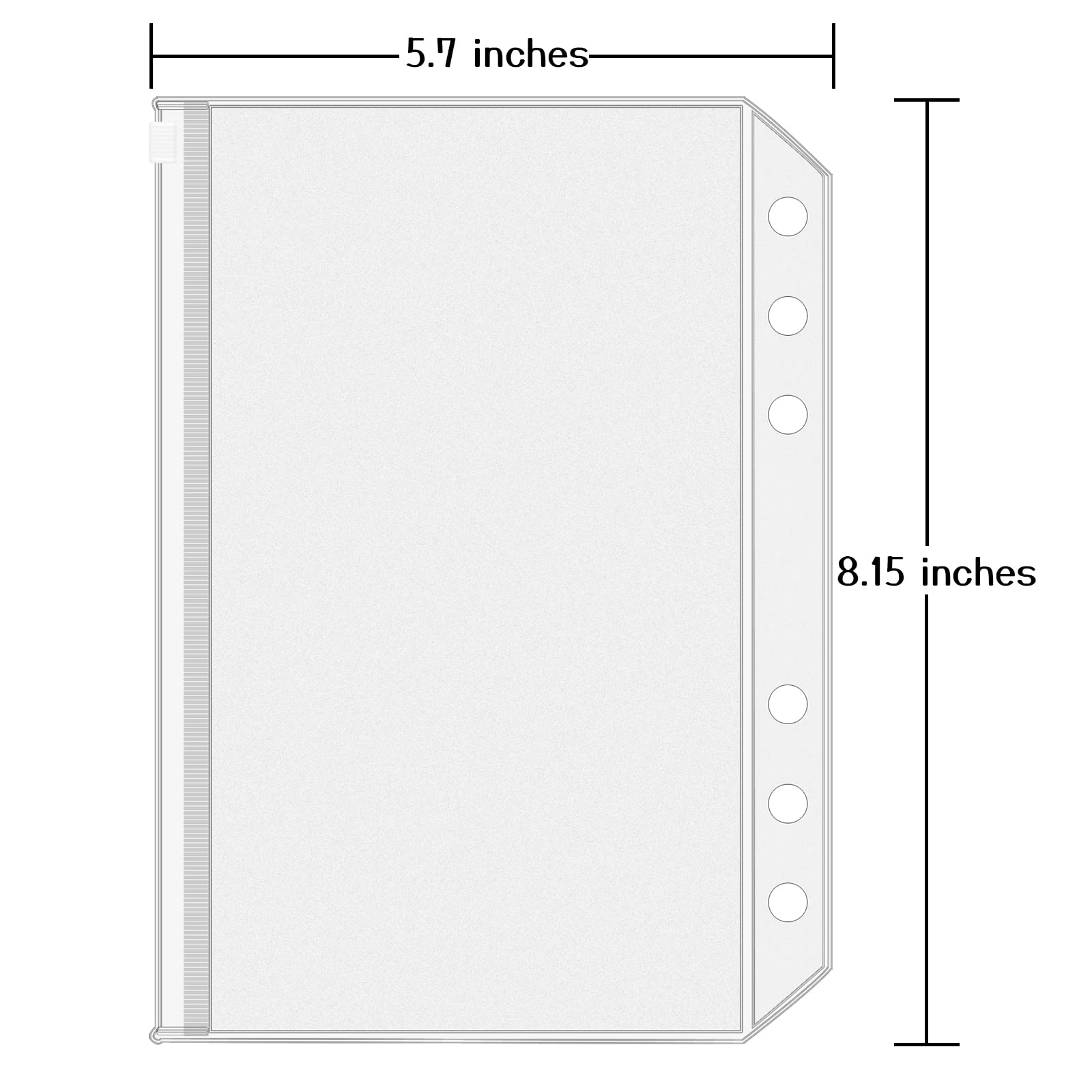 Antner 12PCS A5 Binder Pockets 6 Holes Budget Cash Envelopes for Budgeting, Clear Zipper Folders Planner Inserts Loose Leaf Bags Binder, Waterproof PVC Document Pouch Filing