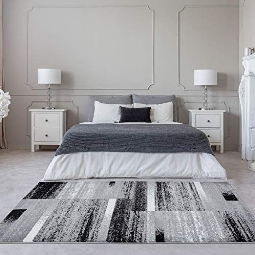 LUXE WEAVERS Gray 2x3 Art Deco Abstract Geometric Area Rug, Medium Pile, Stain-Resistant Carpet