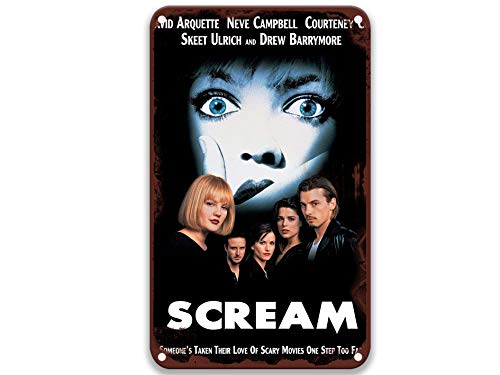 NNHG Scream - 1996 Movie Tin Sign, Poster Vintage Metal Tin Sign, Wall Decor for Bars, Restaurants, Cafes Pubs 8x12 Inch