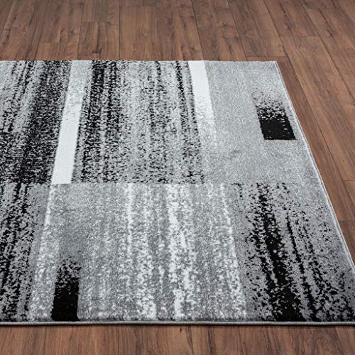LUXE WEAVERS Gray 2x3 Art Deco Abstract Geometric Area Rug, Medium Pile, Stain-Resistant Carpet