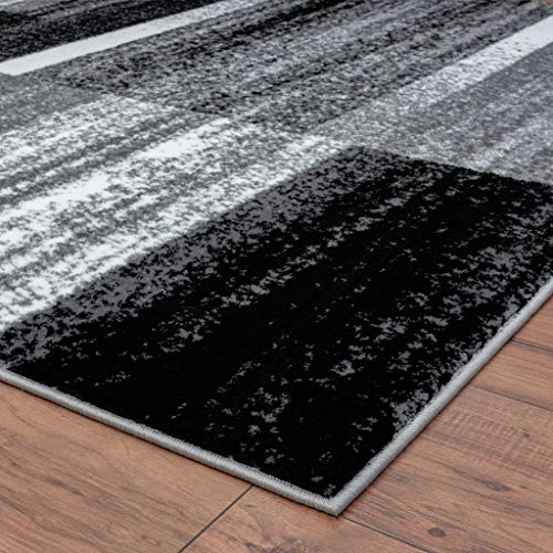 LUXE WEAVERS Gray 2x3 Art Deco Abstract Geometric Area Rug, Medium Pile, Stain-Resistant Carpet