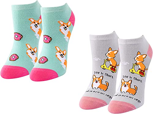 Zmart Funny Corgi Gifts for Corgi Lovers Women, Novelty Ankle Corgi Socks Gifts for Her