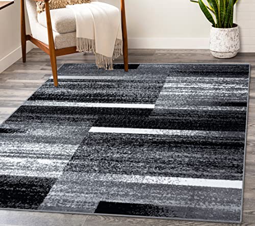 LUXE WEAVERS Gray 2x3 Art Deco Abstract Geometric Area Rug, Medium Pile, Stain-Resistant Carpet