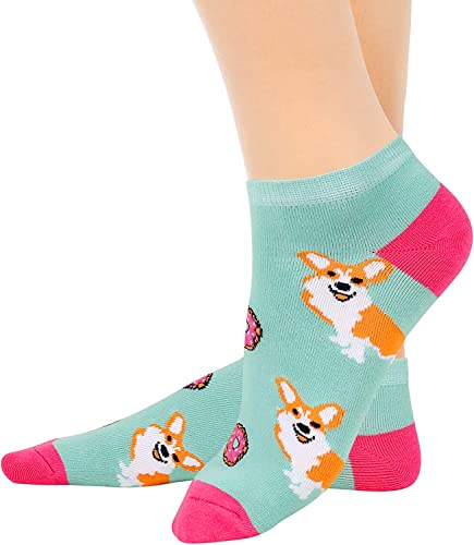 Zmart Funny Corgi Gifts for Corgi Lovers Women, Novelty Ankle Corgi Socks Gifts for Her