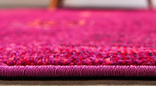 Rugs.com Fleur Collection Rug – 4' x 6' Red Medium-Pile Rug Perfect for Entryways, Kitchens, Breakfast Nooks, Accent Pieces