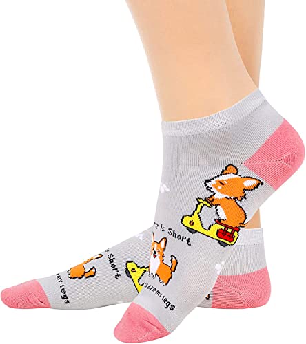 Zmart Funny Corgi Gifts for Corgi Lovers Women, Novelty Ankle Corgi Socks Gifts for Her