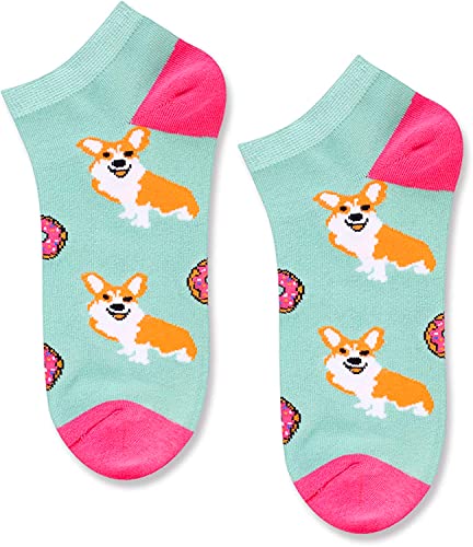 Zmart Funny Corgi Gifts for Corgi Lovers Women, Novelty Ankle Corgi Socks Gifts for Her
