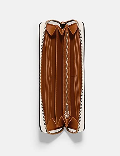 COACH Women's Long Zip Around Wallet in Pebbled Leather (Chalk)