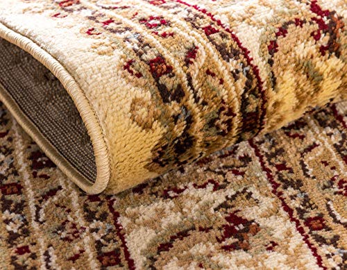 Unique Loom Voyage Collection Traditional Oriental Classic Area Rug (3' 3 x 3' 3 Round, Ivory/Gold)
