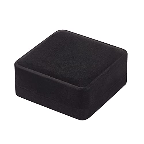 2 Pieces Velvet Bracelet Boxes for Jewelry Gift, Classic Jewelry Box Storage Case Organizer Holder for Wedding, Engagement, Proposal, Birthday and Anniversary (Black)