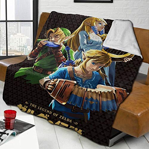 Fluffy Blanket Legend of Zel-Da Bed Blankets Super Soft Reversible Sherpa Fleece Blanket Throws 80"X60"