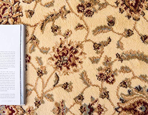 Unique Loom Voyage Collection Traditional Oriental Classic Area Rug (3' 3 x 3' 3 Round, Ivory/Gold)