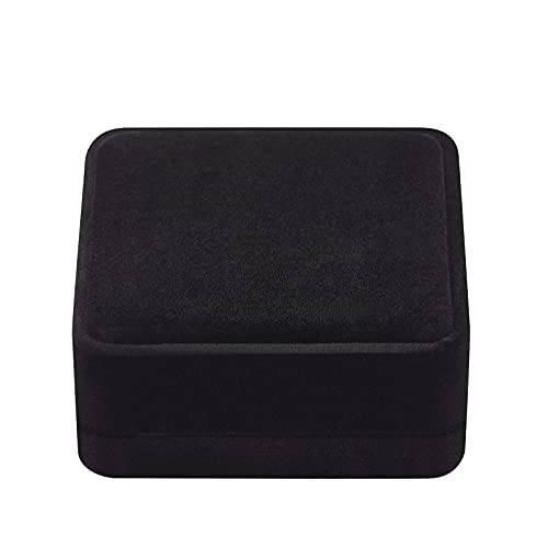 2 Pieces Velvet Bracelet Boxes for Jewelry Gift, Classic Jewelry Box Storage Case Organizer Holder for Wedding, Engagement, Proposal, Birthday and Anniversary (Black)