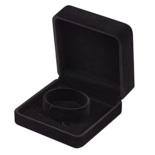 2 Pieces Velvet Bracelet Boxes for Jewelry Gift, Classic Jewelry Box Storage Case Organizer Holder for Wedding, Engagement, Proposal, Birthday and Anniversary (Black)