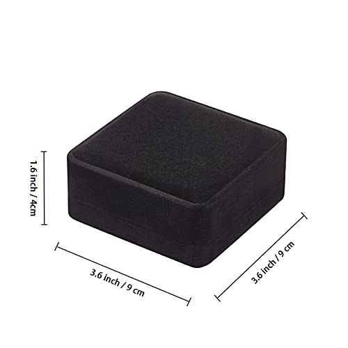 2 Pieces Velvet Bracelet Boxes for Jewelry Gift, Classic Jewelry Box Storage Case Organizer Holder for Wedding, Engagement, Proposal, Birthday and Anniversary (Black)
