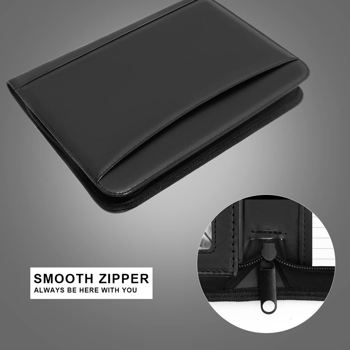 Leathario Portfolio Business Folder Padfolio A4 Writing Pad Document Organizer for Men Women Office Conference Notepad Clip Boards
