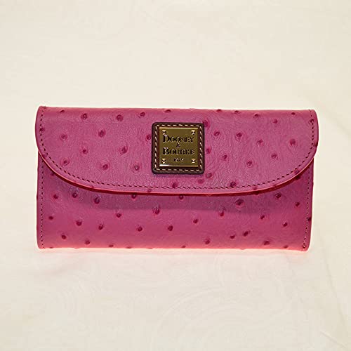 Dooney & Bourke Ostrich Continental Clutch Hot Pink