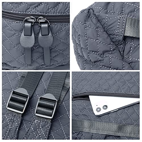Hsitandy Quilted Backpack Purse for Women Waterproof 13 Inch Girls Lightweight Travel Casual Daypack Ladies Campus Backpack School Book Bag Designer Backpack