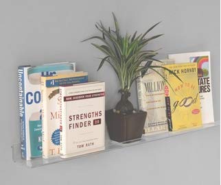 ACRYLICMEGASTORE 24" Clear Acrylic Floating Shelf, Invisible Spice Rack, Set of 2 Shelves