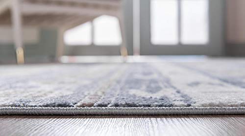 Rugs.com Oregon Collection Rug β 7 Ft Round Navy Blue Low-Pile Rug Perfect for Kitchens, Dining Rooms