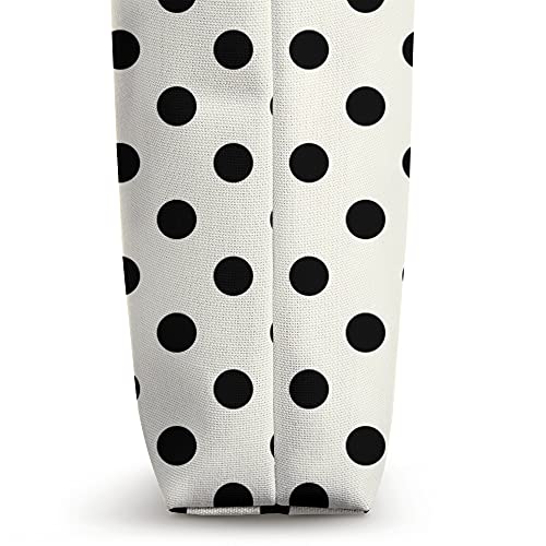 Small Polka Dot Pattern in Black on Cream White AEV517 Tote Bag