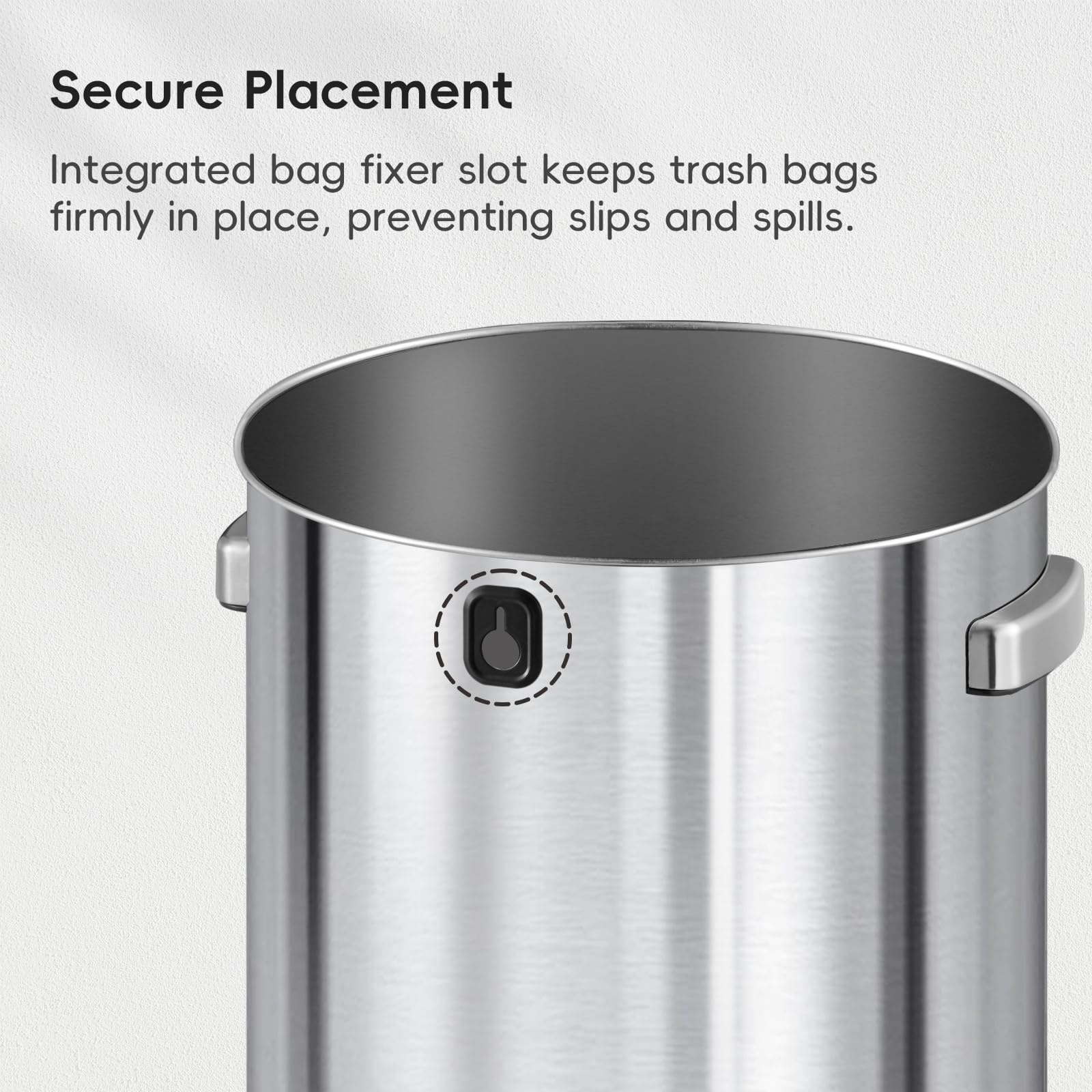 EKO Urban Commercial Round Open Top Stainless Steel Trash Can 90L