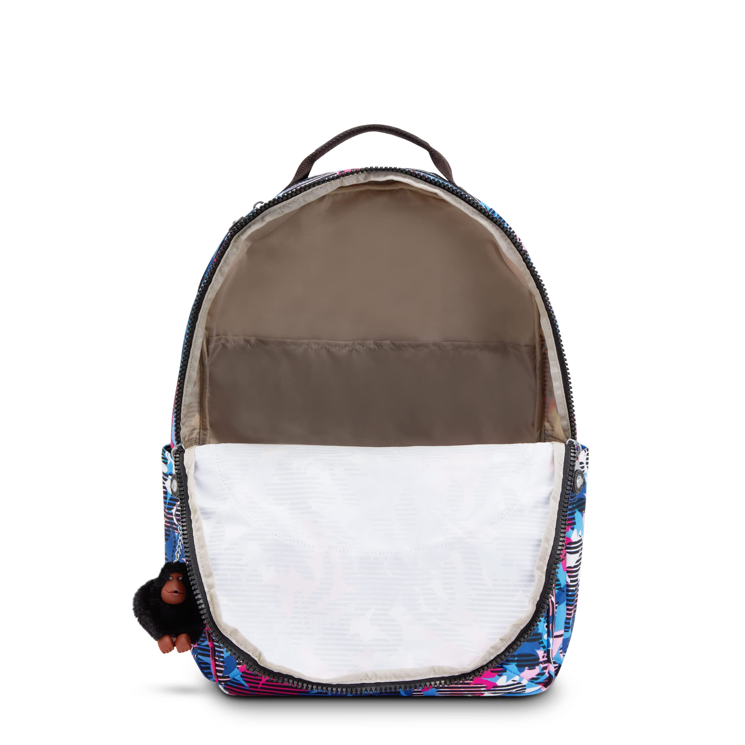 Kipling Women's Seoul Extra Large 17โ Laptop Backpack, Durable, Roomy with Padded Shoulder Straps, School Bag, Brilliant Blossoms, 13.5''L x 18.25''H x 7.75''D
