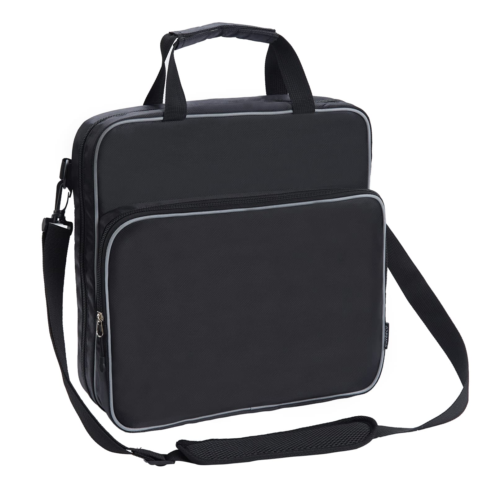 Zipper Binder, 2 Inch 3-Ring Binder with Zipper, Multi Pockets Organizer Binder, 500 Sheet Capacity, Comes with Shoulder Strap, Black