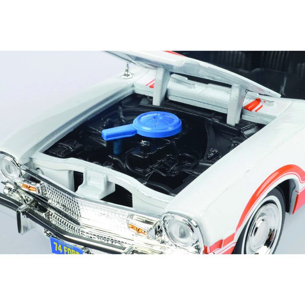 Toy Cars 1974 Maverick Grabber White with Orange Stripes Forgotten Classics Series 1/24 Diecast Model Car by Motormax 73332