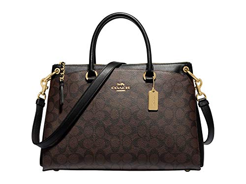 COACH Signature Mia Satchel Brown/Black One Size