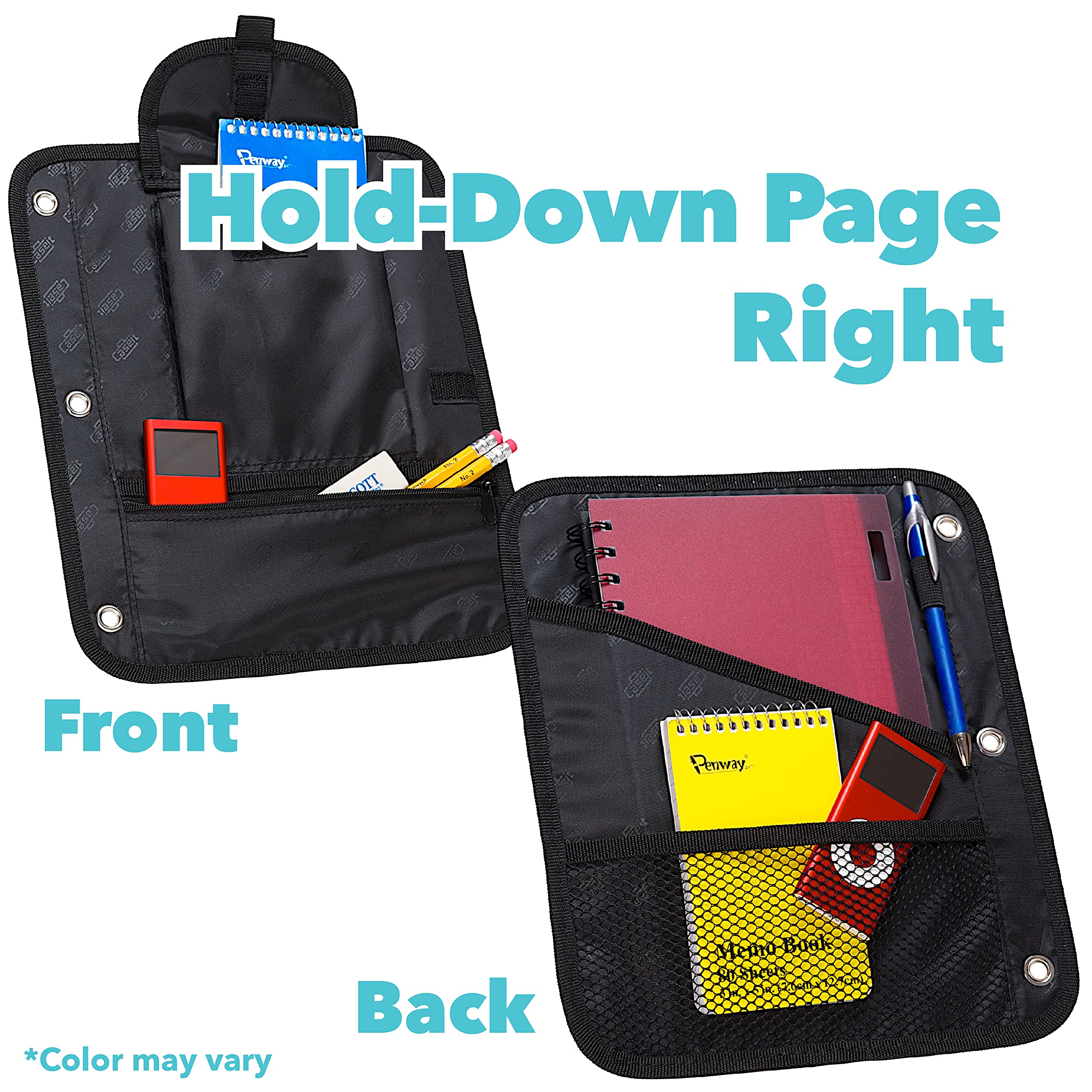 Case it Dual Monster Eye Zipper Binder, 2 Sets of Rings, Included Pencil Pouch, Purple, DUAL-101-ME-PUR