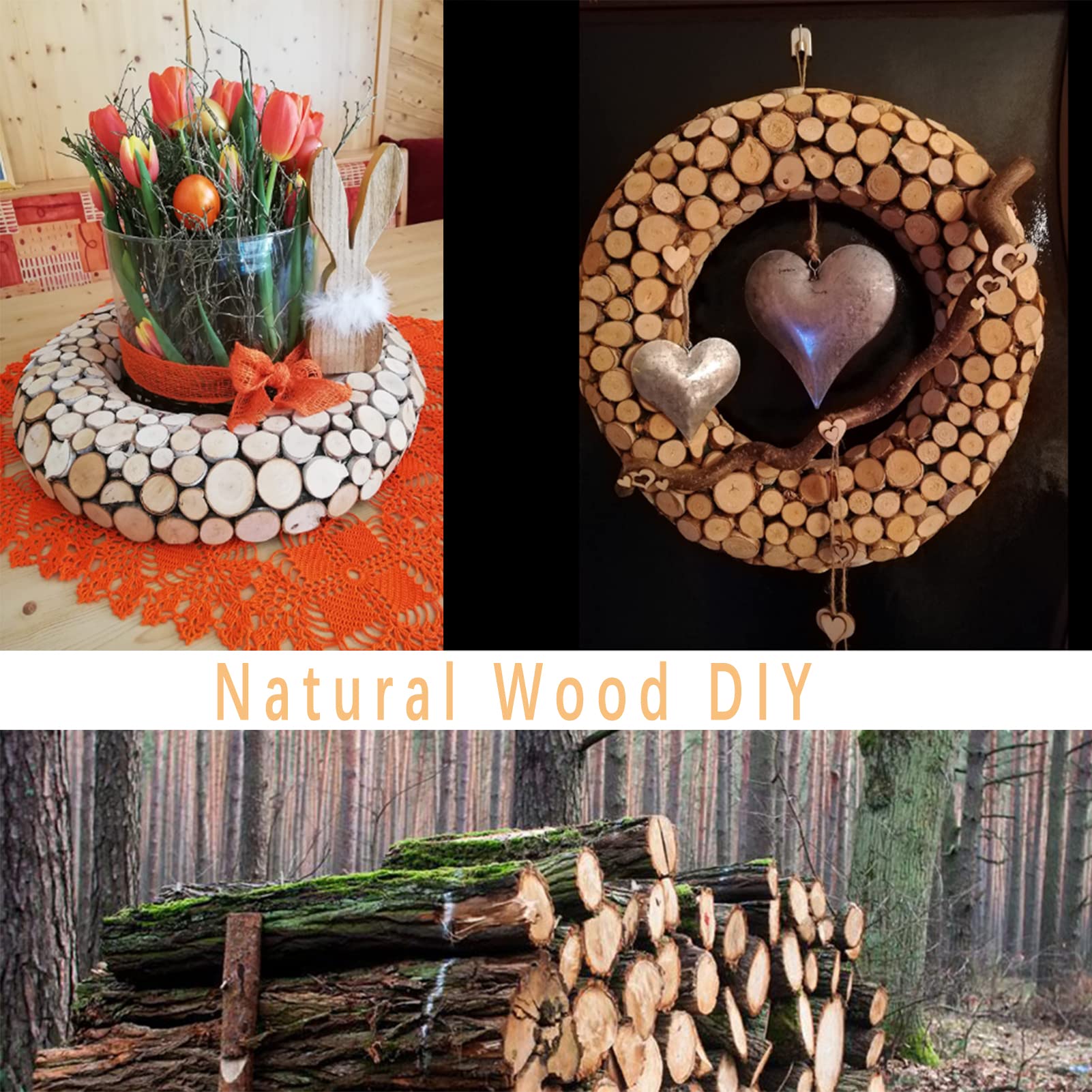 LAZACA Small Wood Slices Crafts Cookies Log Rounds 100Pcs 1.5-2.5cm Rustic Wedding Centerpieces Ornaments DIY, Unfinished Natural Wood Pieces