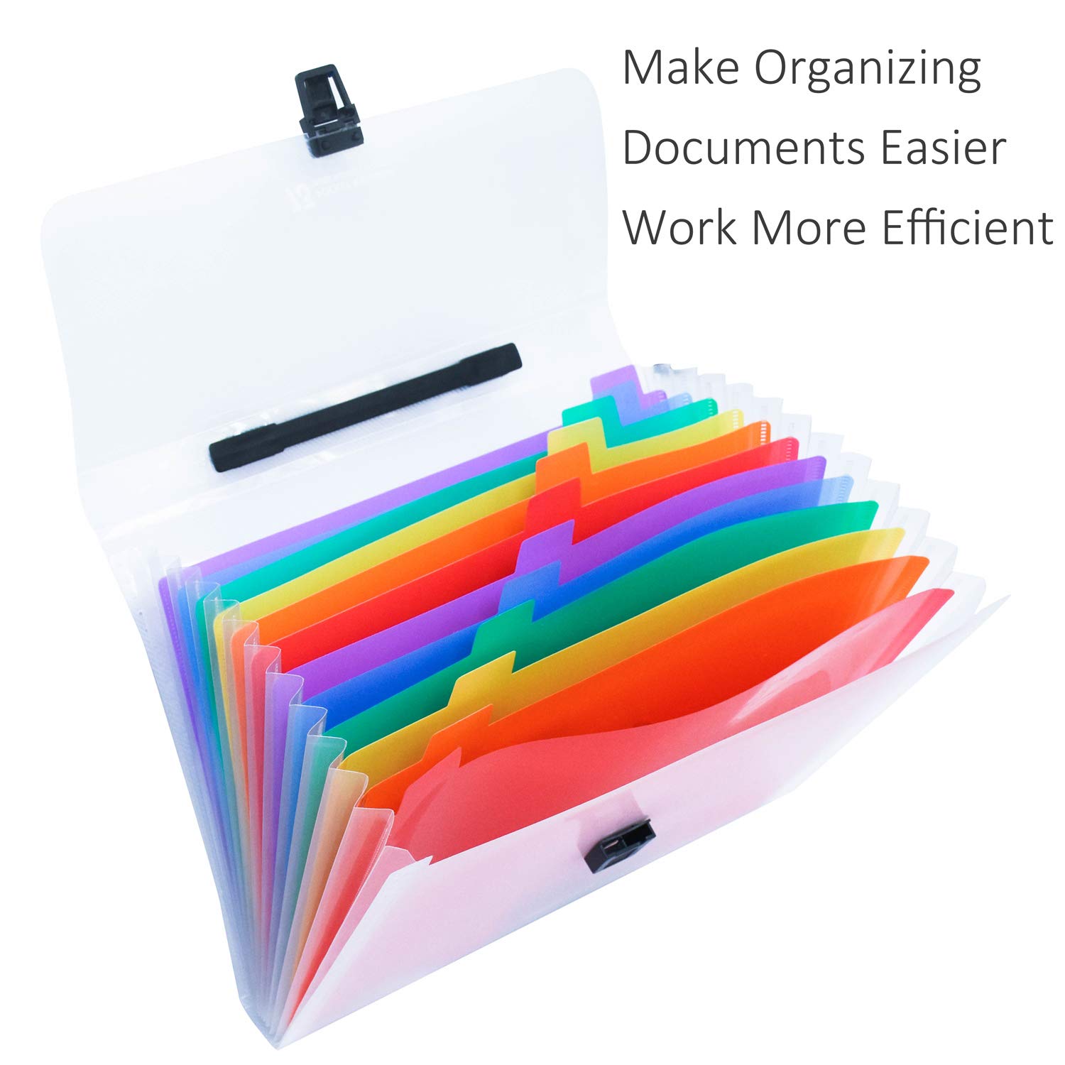 13 Pocket Portable Expanding File Folders, Accordion File Document Organizer with dividers for Any Paper and Document - Rainbow