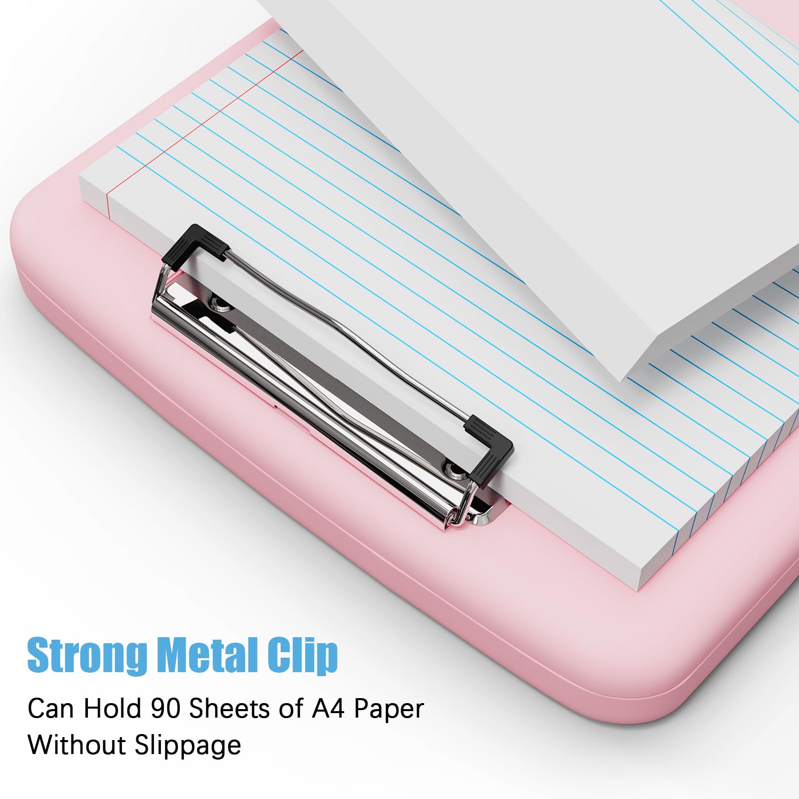 Hongri Clipboard with Storage with Pen Holder, Folder Nursing Clip Board 8.5 x 11 Foilo-Side Opening, High Capacity, Light Weight for Teachers, Classroom. Size 14 x 9.6 x 1.2 in(Pink)